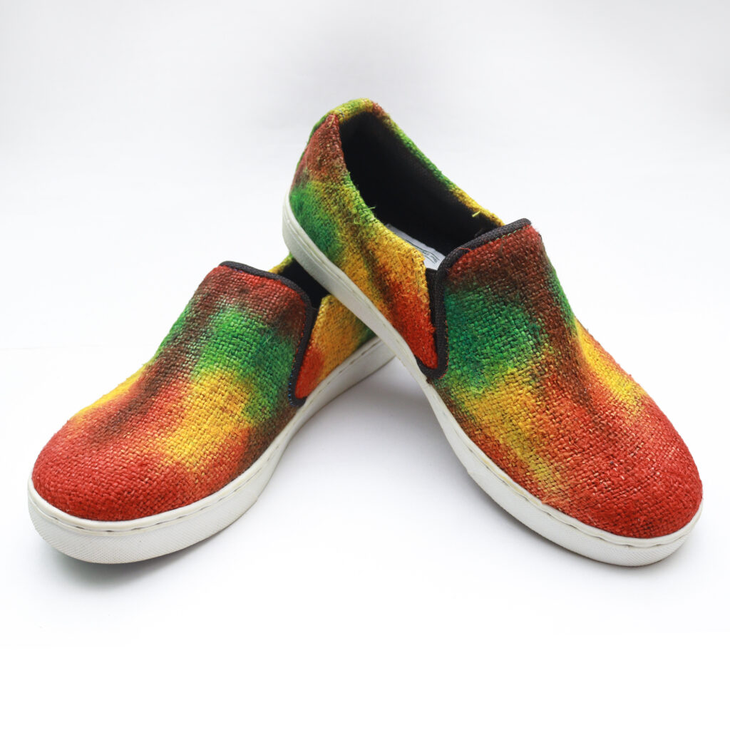 Home / HEMP FOOTWEAR / Tye Dye Rasta Hemp Slip-On Shoes